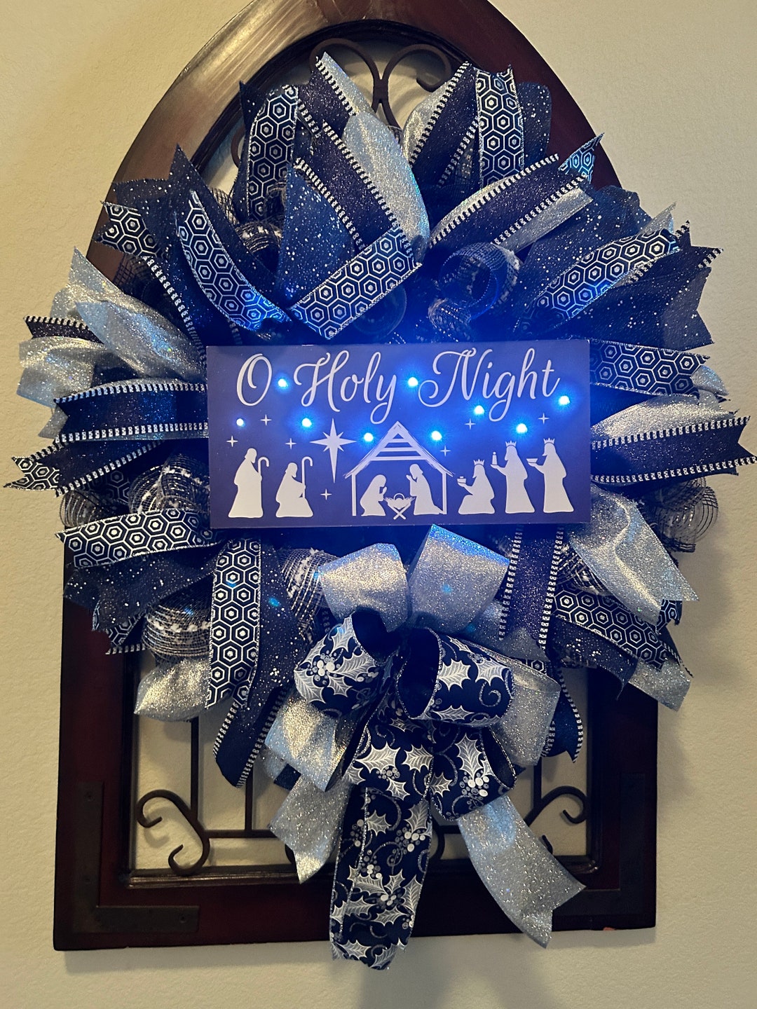 Nativity Wreath, Christmas Wreath, Deco Mesh Wreath, Baby Jesus Wreath ...