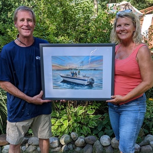 Custom Painting 12x18" CENTER CONSOLE Hand Made Art Sportfishing ...
