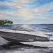 12x18 Custom Painting Portrait Your Boat Performance Wakeboarding Wake ...