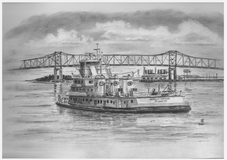 Drawing 18x24 Your Boat LARGE Custom Drawing by Hand | Etsy