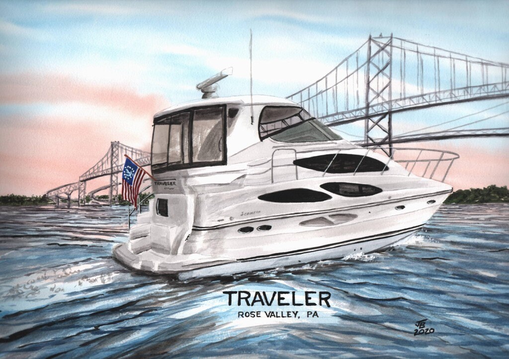 36"x48" Boat Custom Painting Wall Painting Gift by Hand Art From Your ...