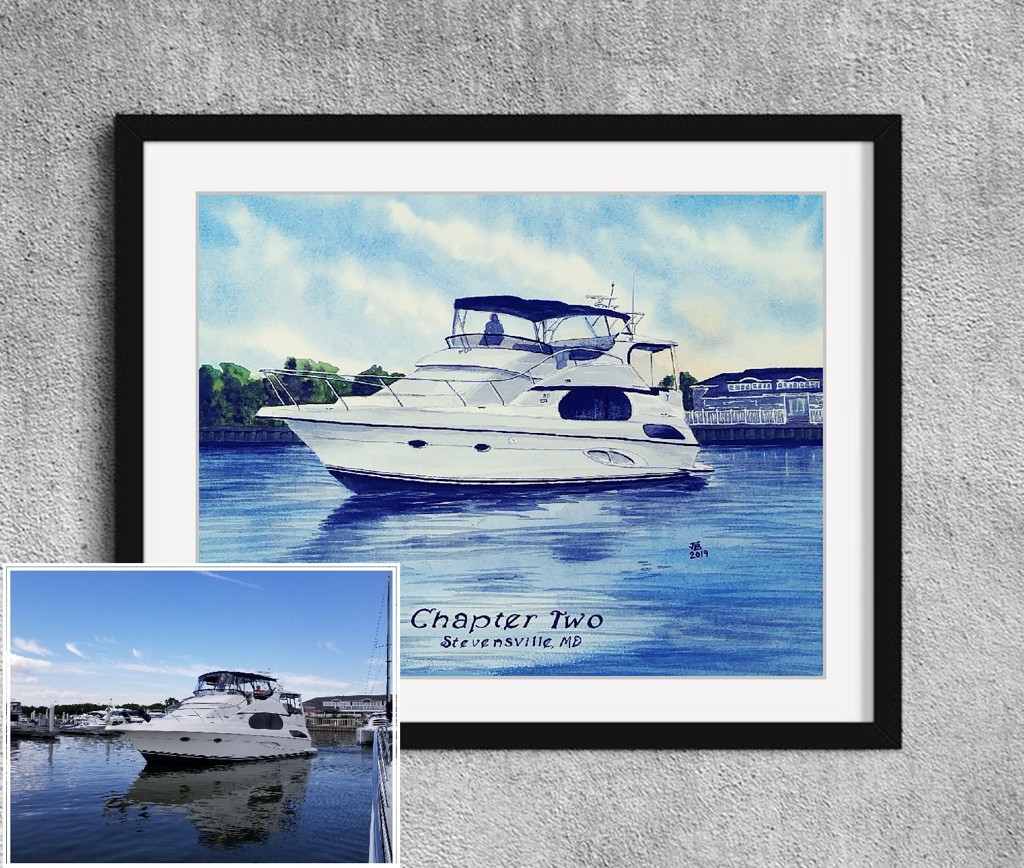 Custom 12x18" Boat Portrait Your Boat, Painting Silverton Searay Family ...