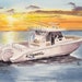 Custom Painting 12x18" CENTER CONSOLE Hand Made Art Sportfishing ...