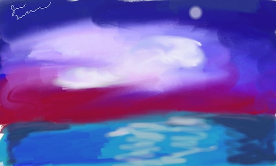 Blue Sky Night Digital Abstract Art - Etsy