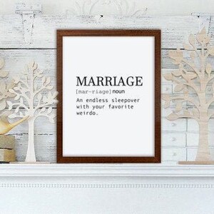 Marriage Noun Minimalist Art Print - Etsy