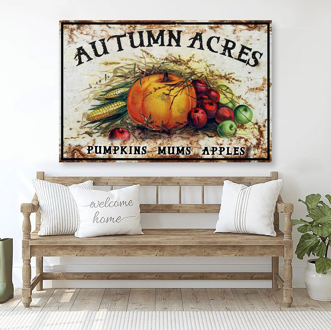 Autumn Acres, Fall Canvas, Cute Fall Time Art, Fall Decor, Pumpkin ...