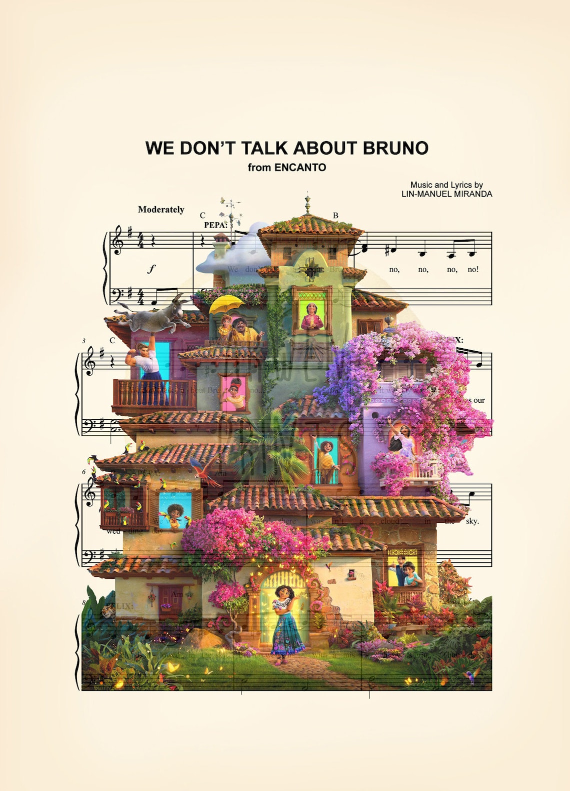 Encanto Characters We Dont Talk About Bruno Sheet Music Art - Etsy