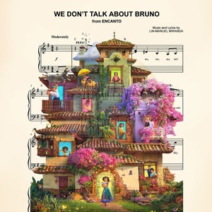 Encanto Characters We Don’t Talk About Bruno Sheet Music Art Print - Etsy