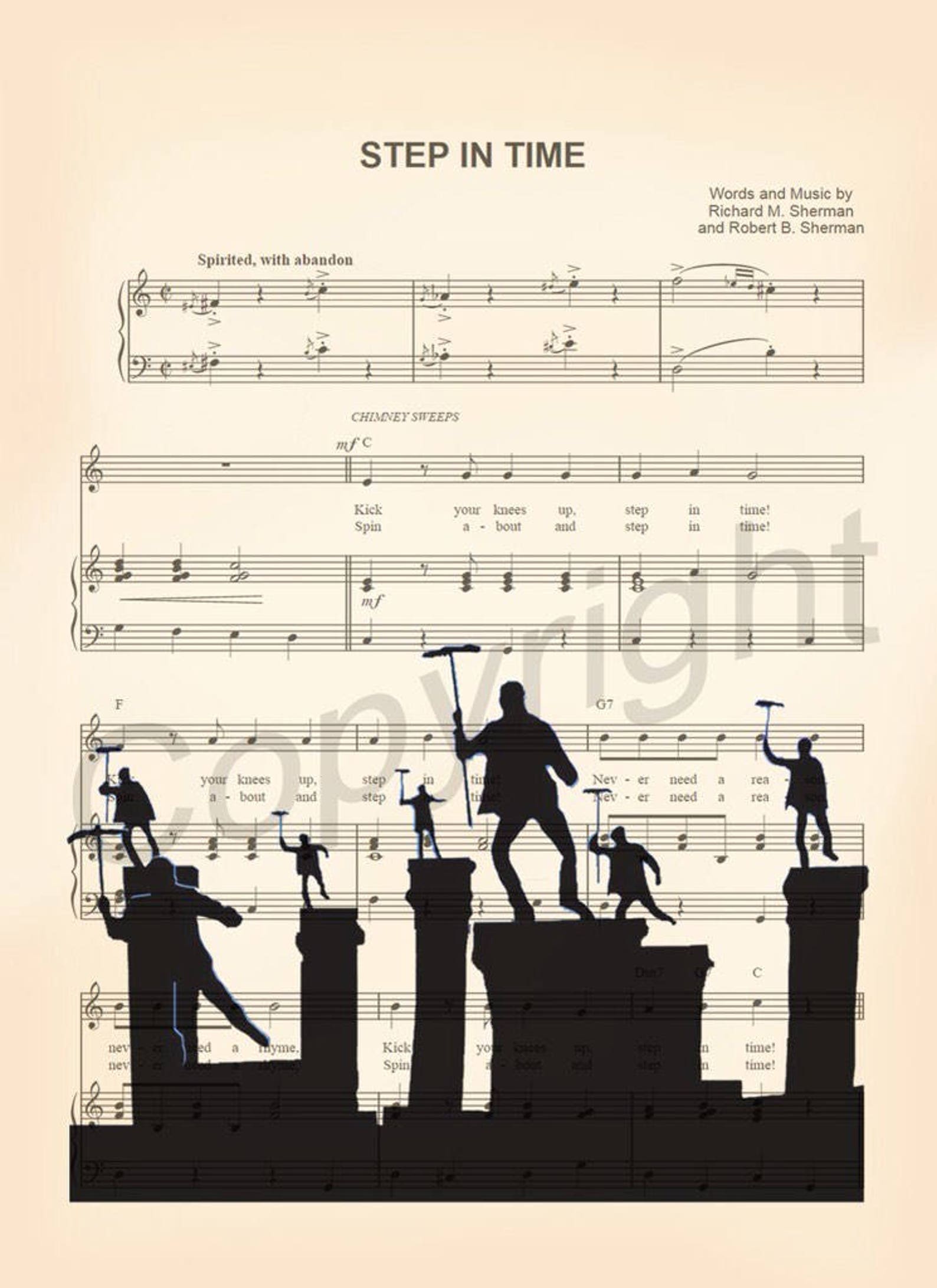 Mary Poppins Bert Step in Time Sheet Music Art Print - Etsy