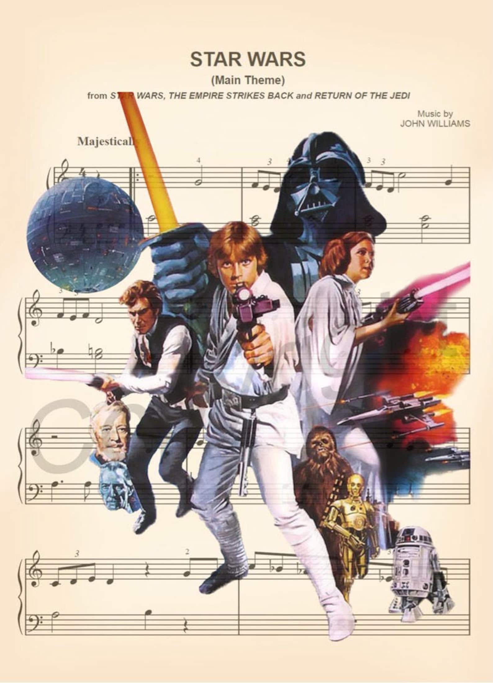 Star Wars Theme Sheet Music Art Print | Etsy