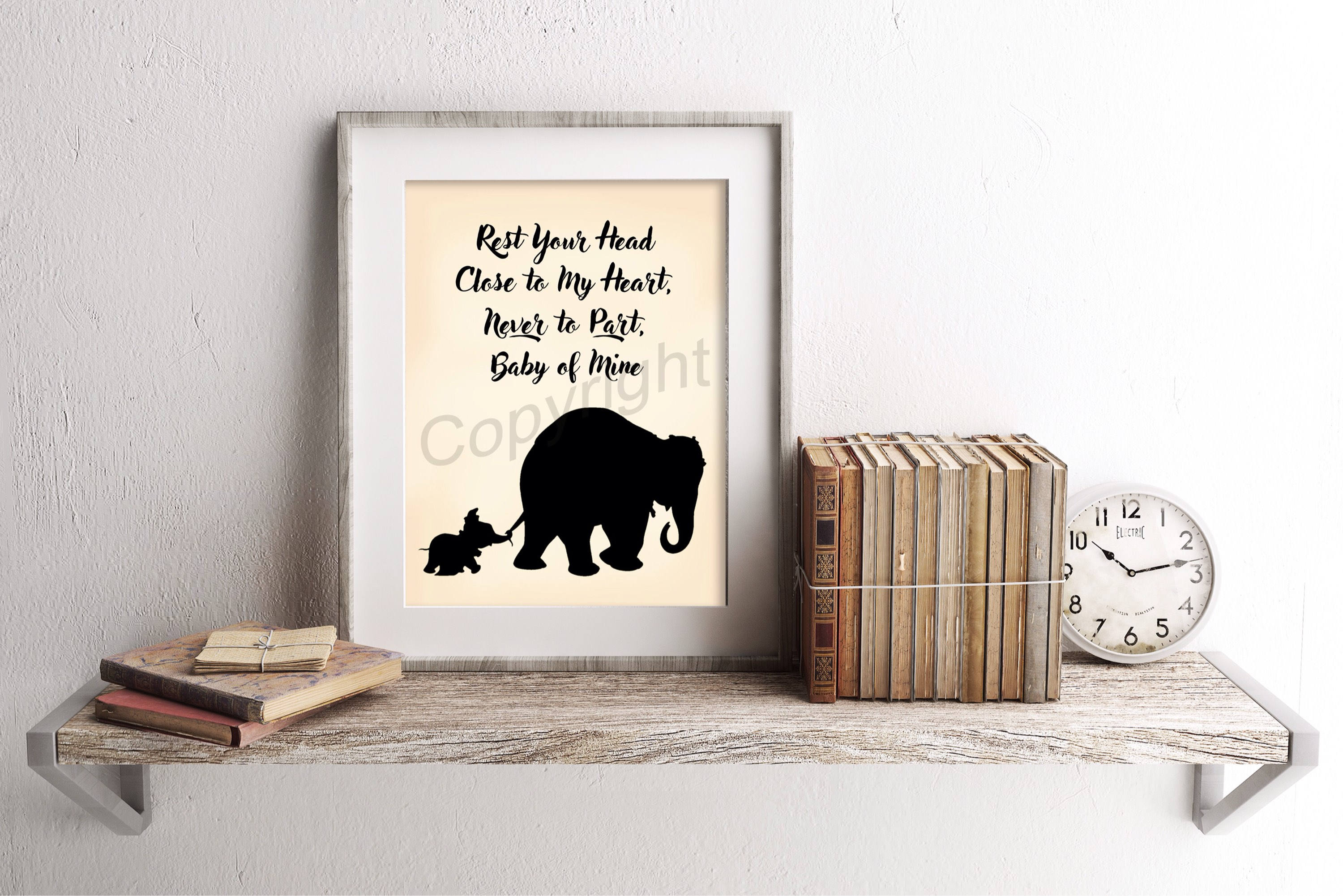 Dumbo and Mom Baby of Mine Silhouette Art Print - Etsy