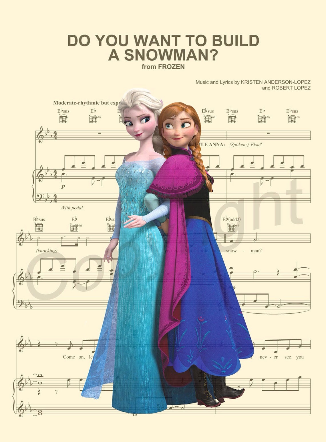 Frozen Anna and Elsa Do You Want to Build A Snowman Sheet - Etsy