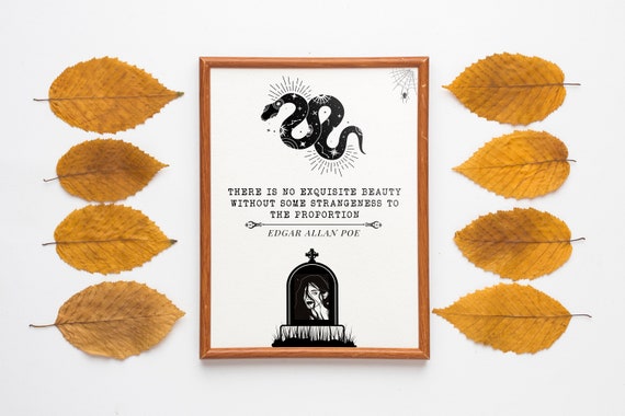 Halloween Print Edgar Allan Poe Quote Art Gothic Print | Etsy