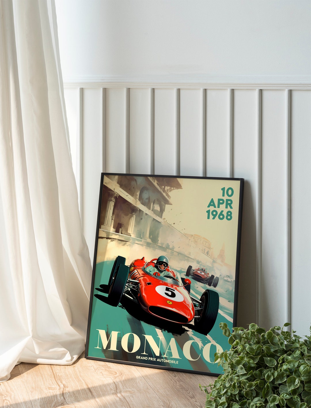 Race Car Art, Track Race Travel Art, Pacific Coast, Car Art Print, Wall ...