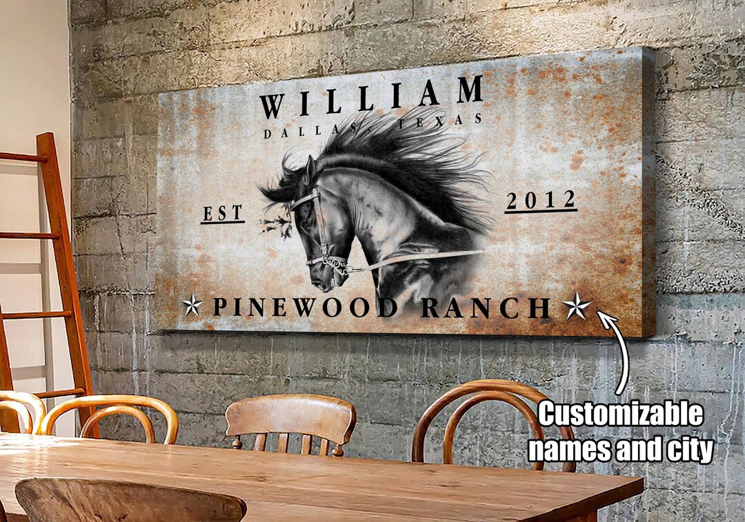 Horse Farm House Horse Ranch Decor Canvas Wall Art - Etsy