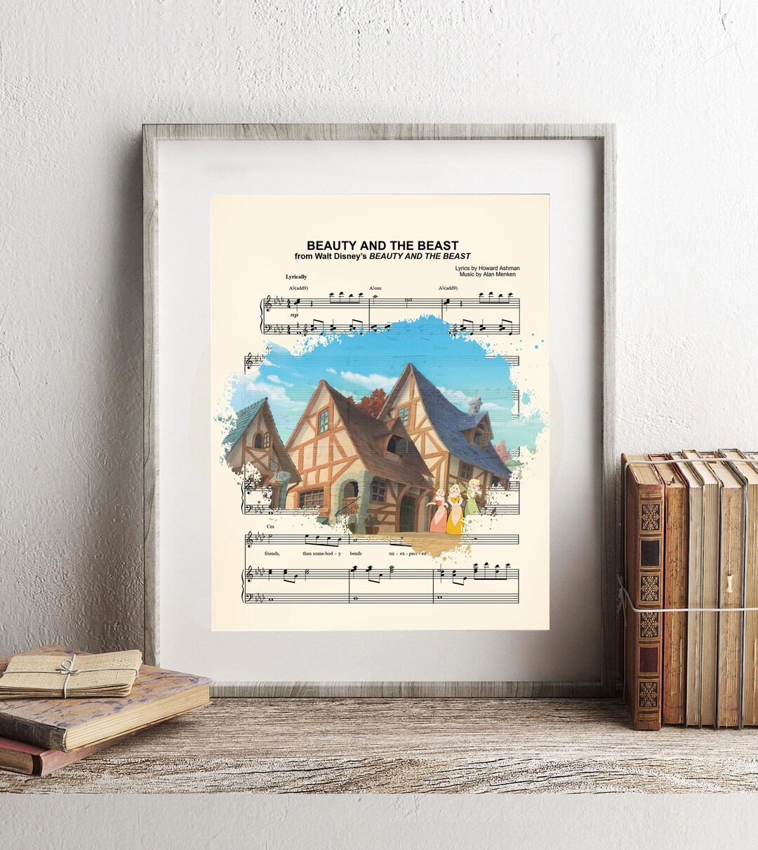 Beauty And The Beast Bimbettes Sheet Music Art Print Etsy