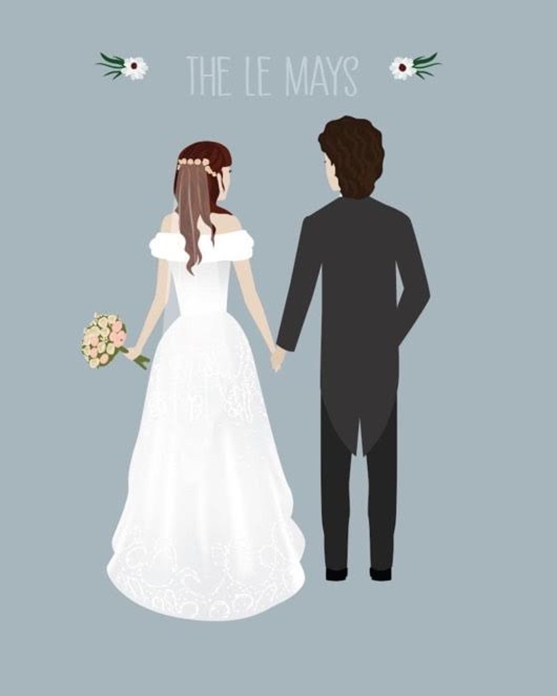 Custom Couple Wedding Art Couple Portrait Gifts for Couple - Etsy