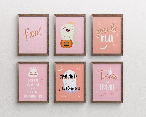 Halloween Art Print Set Boho Wall Decor | Etsy