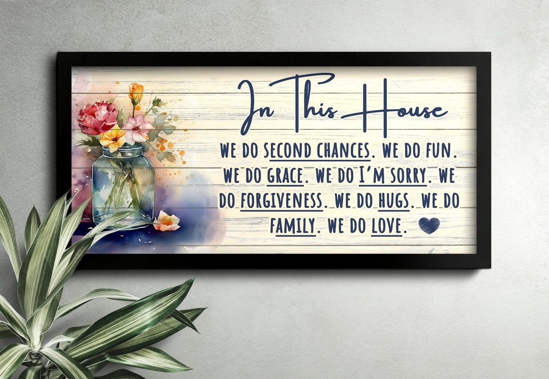 In This House Reminder Wall Decor Canvas, Encouraging Home Decor ...