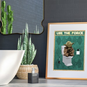 Star Wars Yoda Use the Force Art Print, Yoda Art, Funny Bathroom Print ...