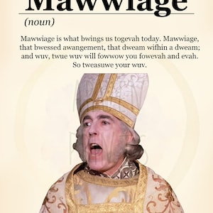 The Princess Bride Mawwiage Definition Art Print, Princess Bride ...