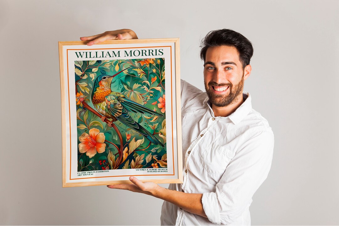 William Morris Gallery Exhibition Bird and Flowers Art Print, Colorful ...