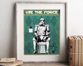 Use the Force Funny Bathroom Sign Restroom Sign - Etsy