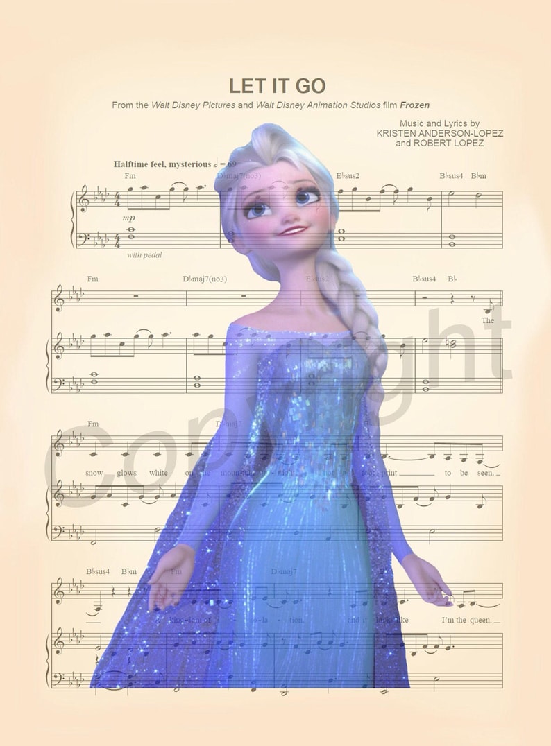 Frozen Elsa Let It Go Sheet Music Art Print | Etsy
