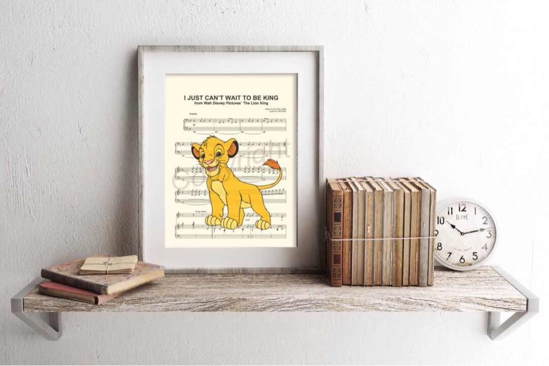 Lion King Simba I Just Can't Wait to Be King Sheet Music - Etsy