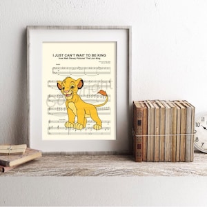 Lion King Simba I Just Can't Wait to Be King Sheet Music - Etsy