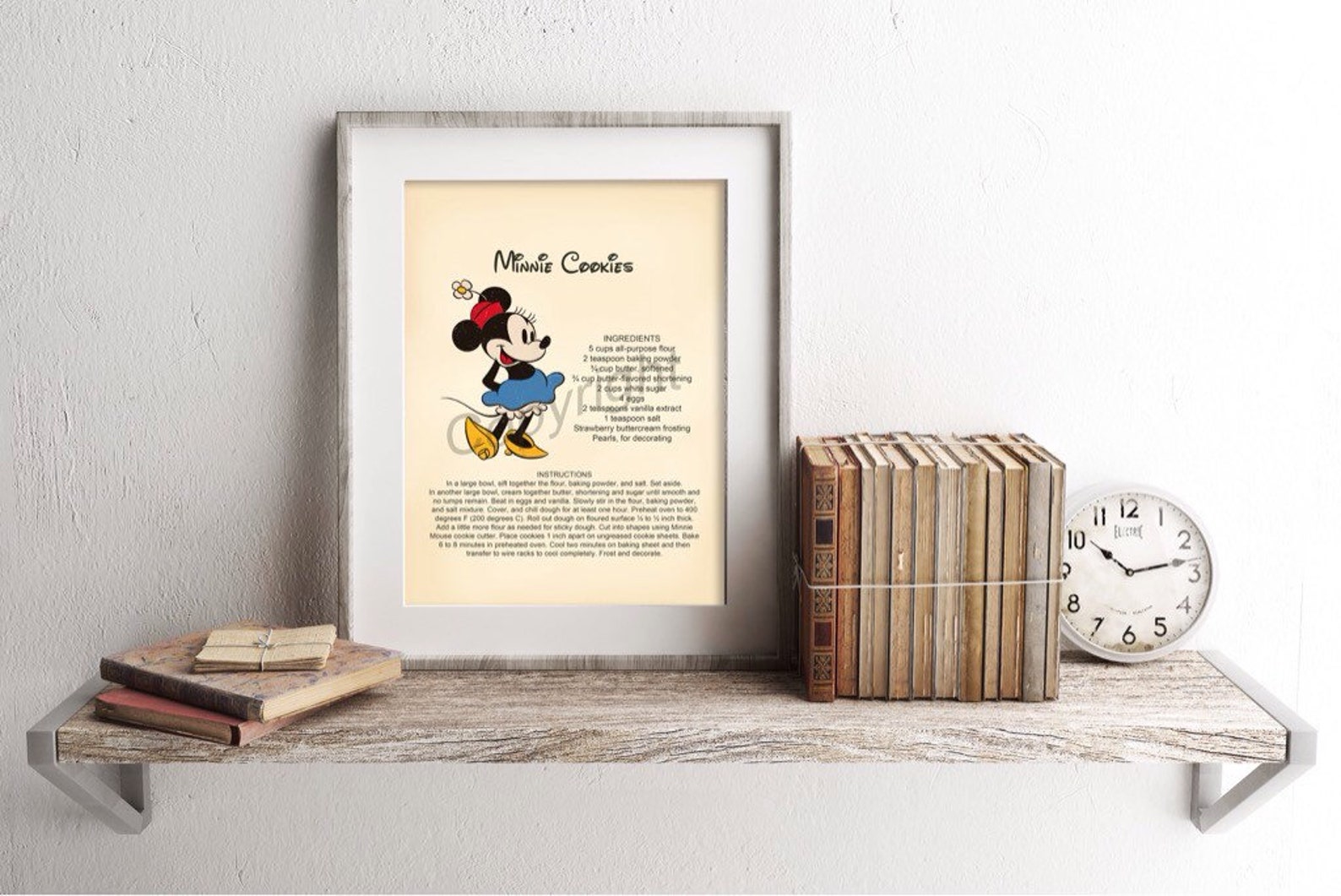 Minnie Cookie Recipe Art Print | Etsy