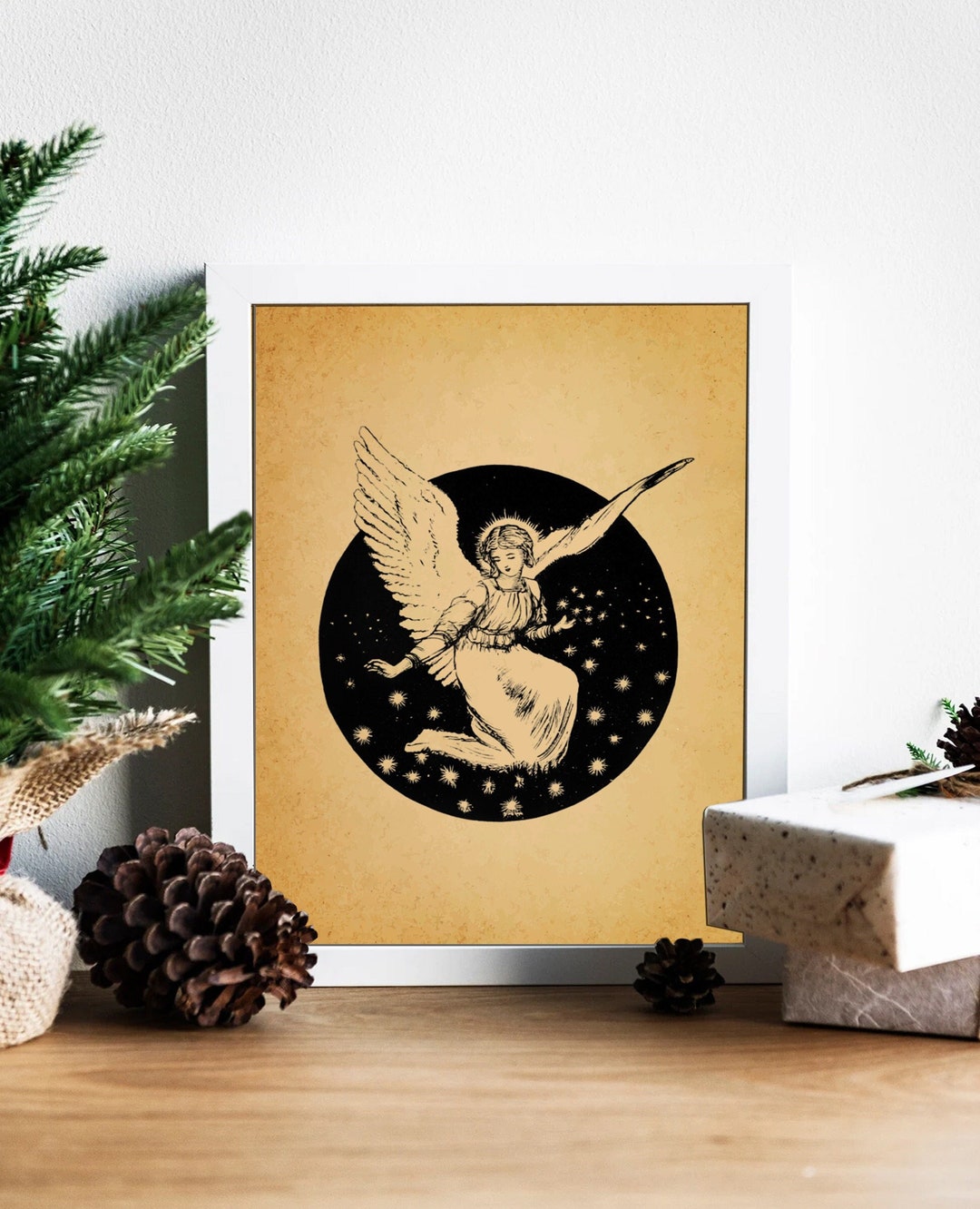 Christmas Angel Illustration Art, Angel Illustration, Christian Wall ...