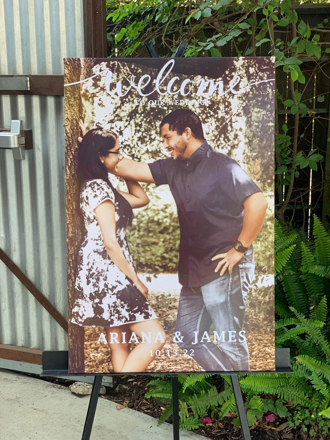 Custom Wedding Welcome Canvas With Picture, Names and Date - Etsy