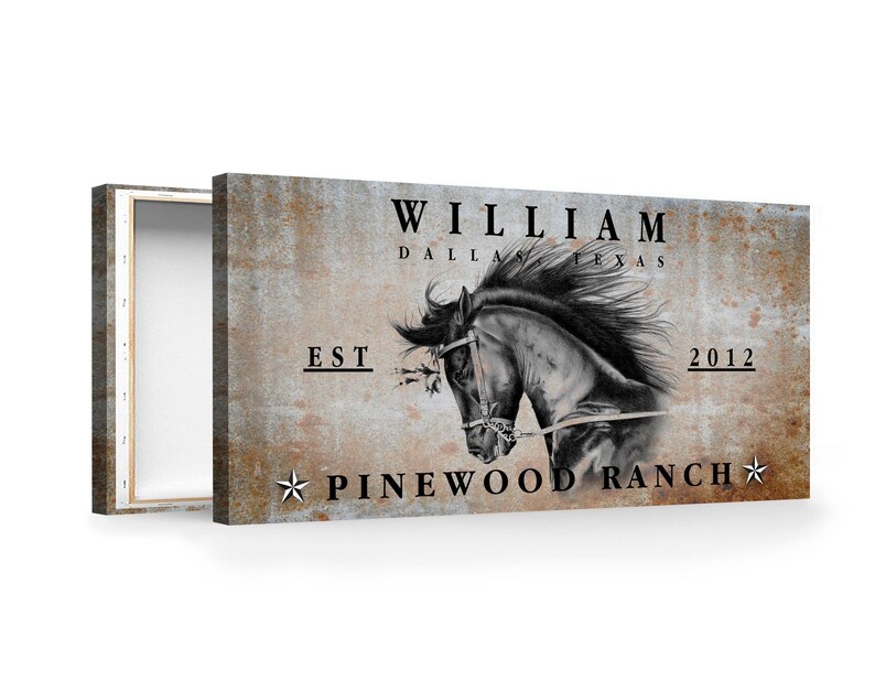 Custom Family Farm House Horse Ranch Decor Canvas Wall Art - Etsy