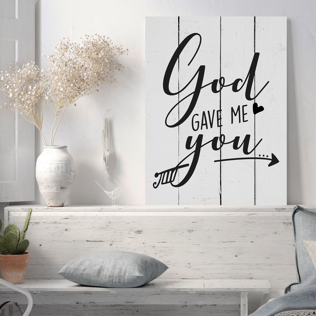 God Gave Me You Wood Design Canvas - Etsy