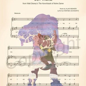 Hunchback of Notre Dame Quasimodo Out There Sheet Music Art Print - Etsy