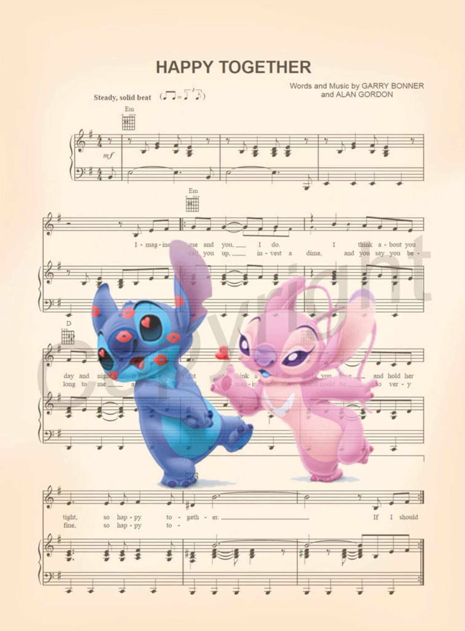 Stitch and Angel Sheet Music Art Print - Etsy
