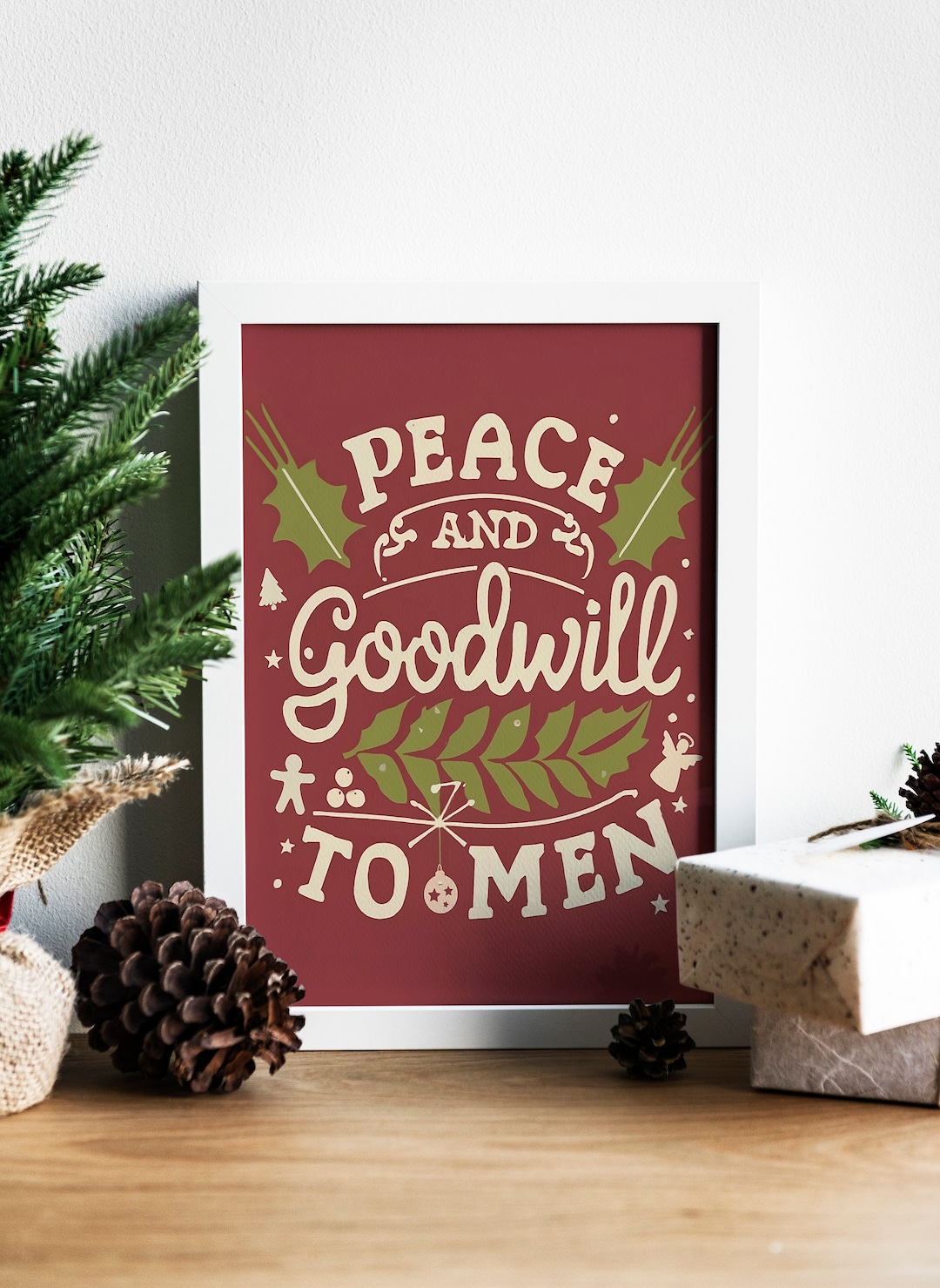 Peace and Goodwill to Men Christmas Art Print - Etsy