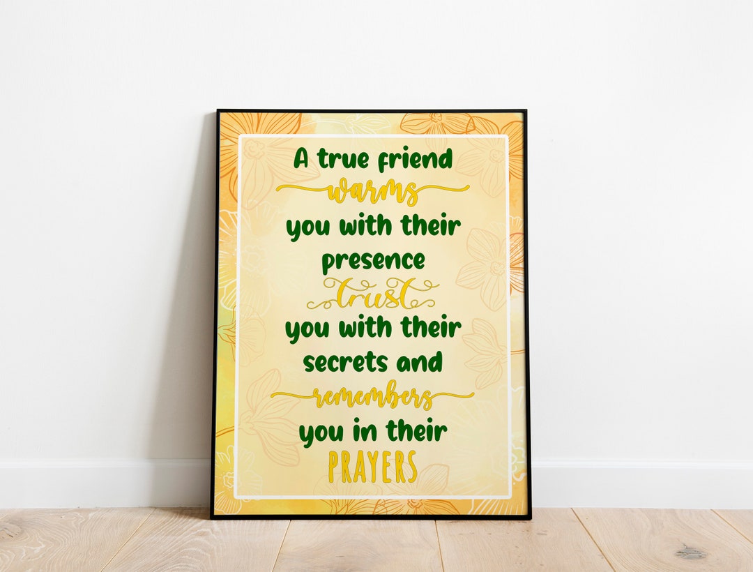 A True Friend Friendship Art Print - Etsy