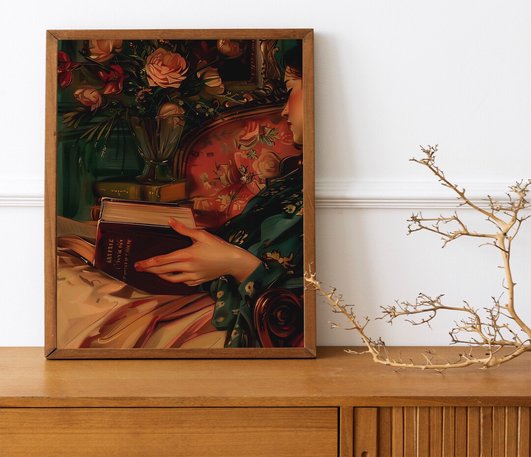 Vintage Portrait, Bibliophile Art Enthusiast, Woman Asleep With Book ...