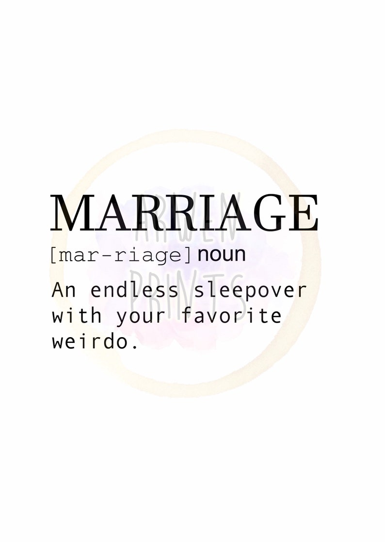 Marriage Noun Minimalist Art Print - Etsy