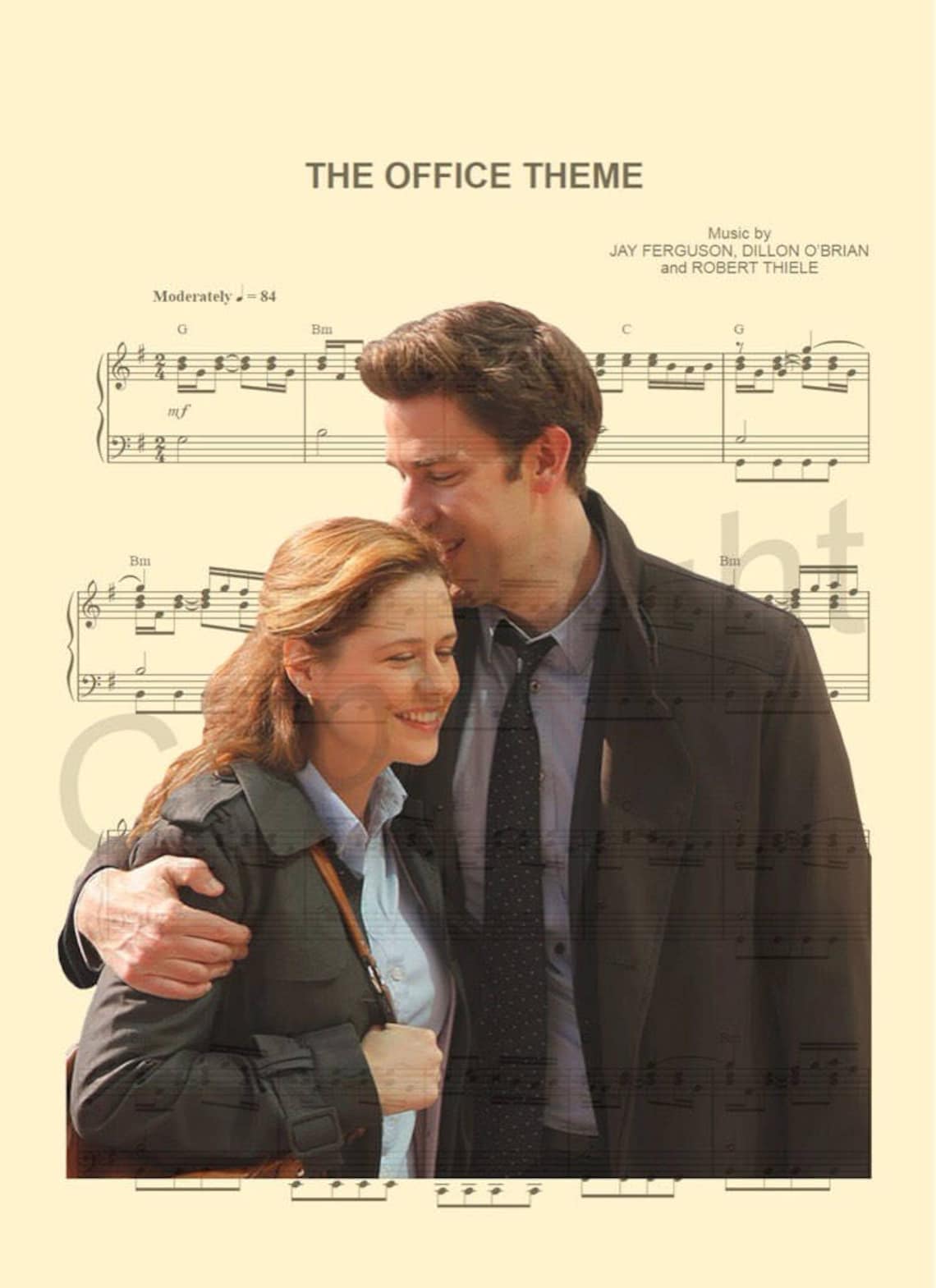 The Office Jim and Pam Sheet Music Art Print | Etsy