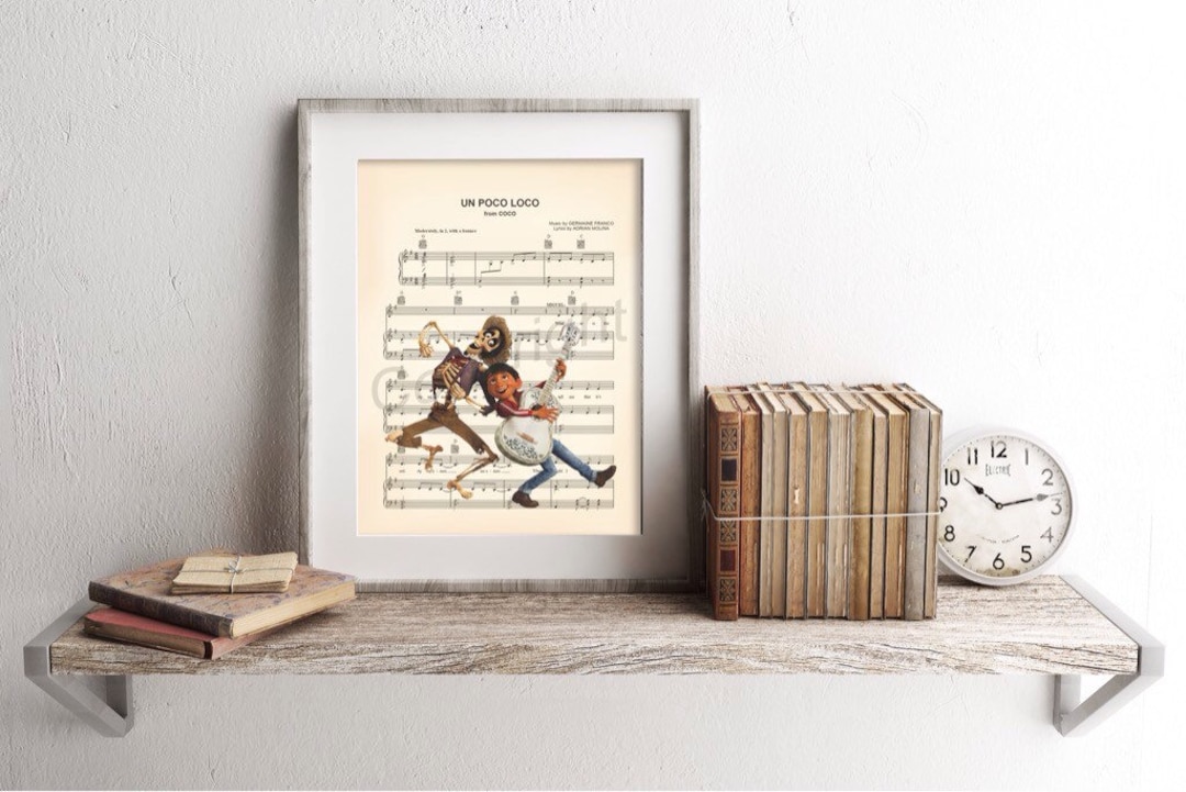 Coco Miguel and Hector Un Poco Loco Sheet Music Art Print - Etsy