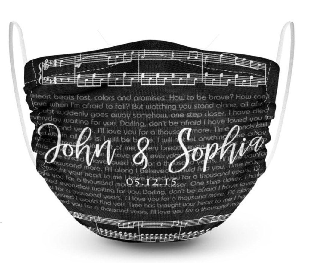 Personalized Masks - Anniversary Mask - Wedding Couple Mask - Music ...