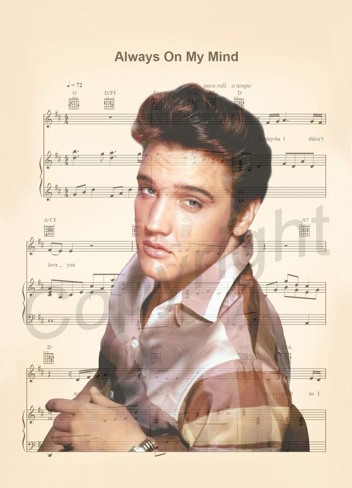 Elvis Presley Sheet Music Art Print - Etsy Israel