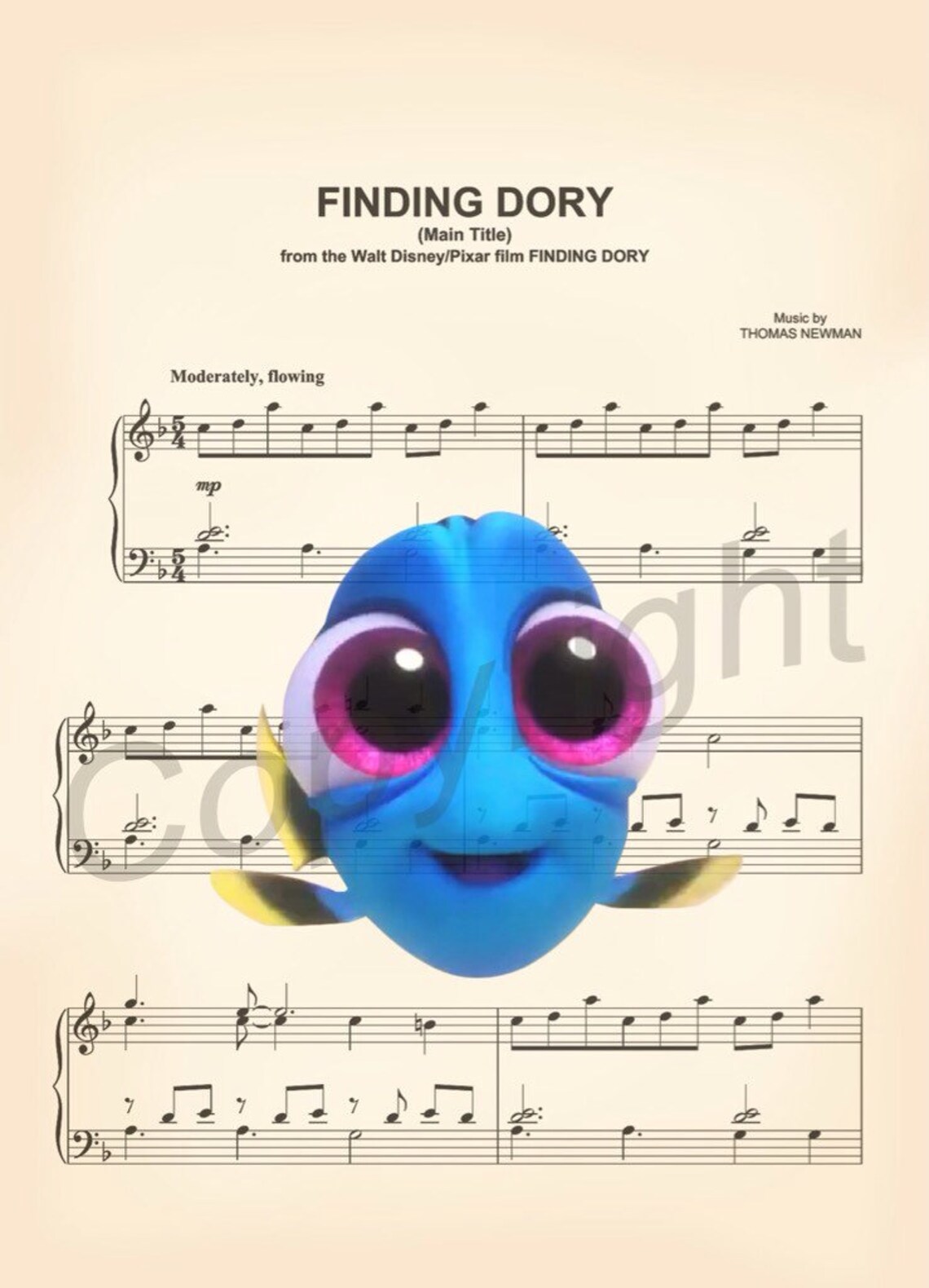 Finding Dory Baby Dory Sheet Music Art Print - Etsy