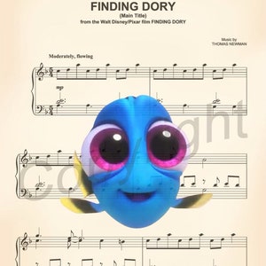 Finding Dory Baby Dory Sheet Music Art Print - Etsy