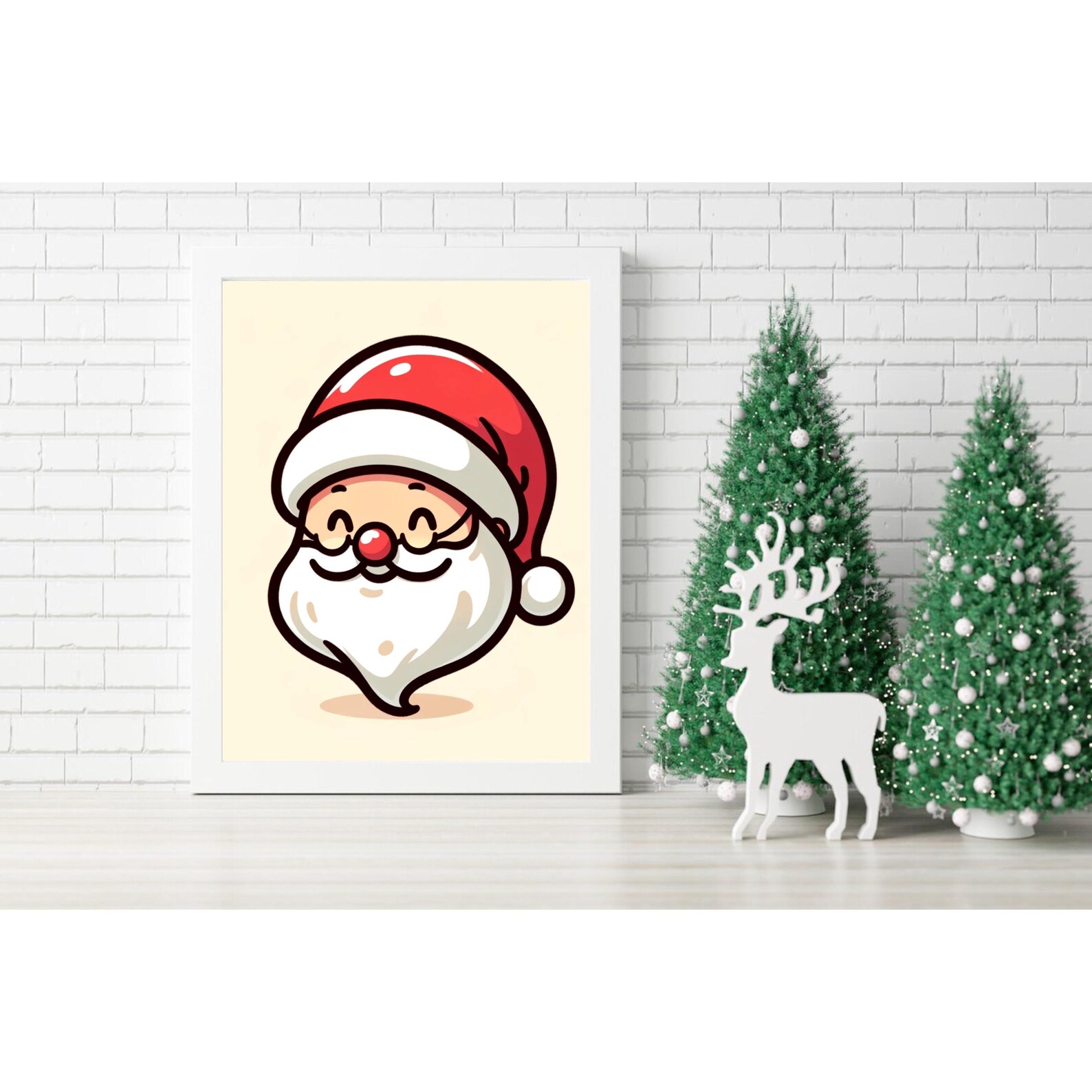 Jolly Santa Smiling Canvas Art, Unique Wall Decor, Wall Art, Room Decor ...