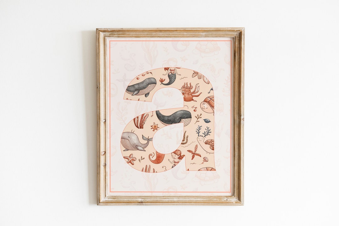 Custom Delft Blue Monogram Print Personalized Wall Art Coastal ...