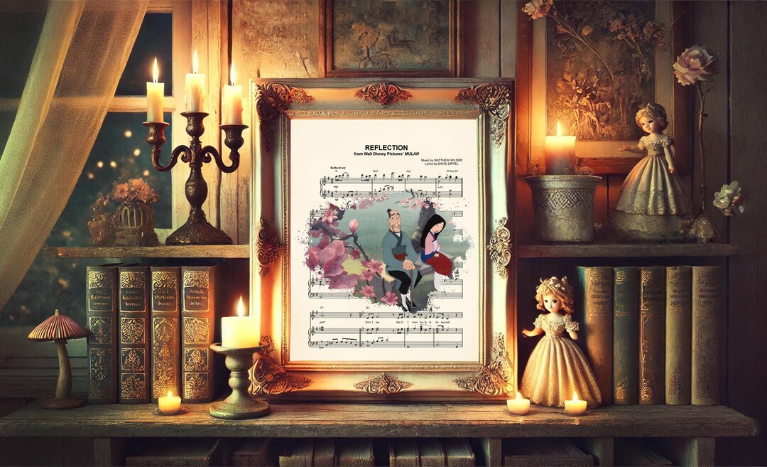 Mulan and Father Reflection Sheet Music Art Print - Etsy Australia